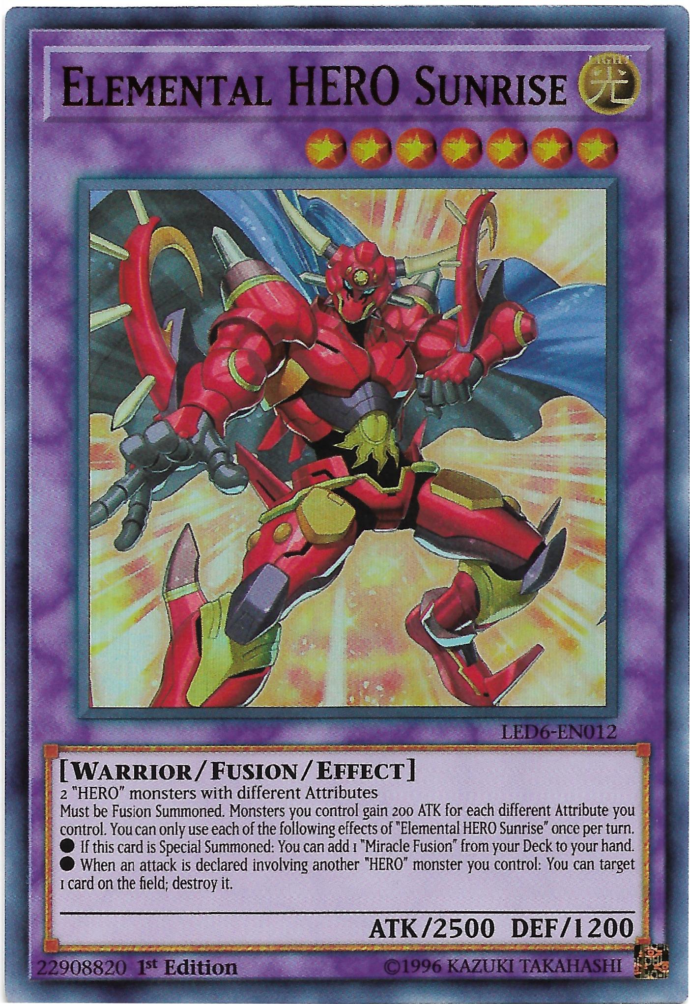 Yu Gi Oh Card Review Elemental HERO Sunrise Awesome Card Games